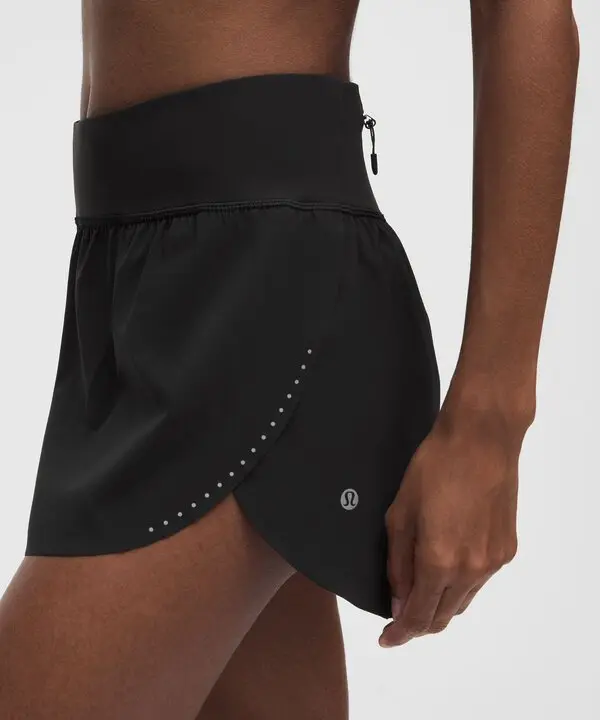 Lululemon Fast And Free Mid-rise Split Short 3 - Black