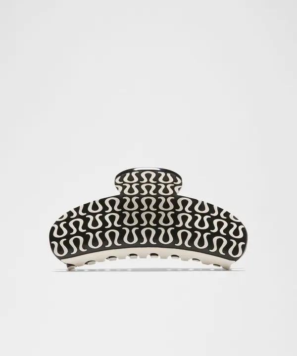 Lululemon Logo-embossed Claw Clip - Black/light Ivory