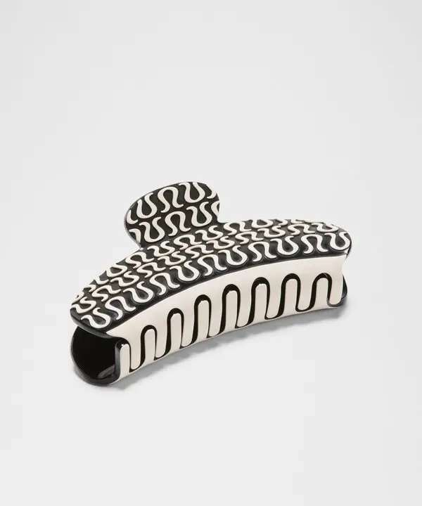 Lululemon Logo-embossed Claw Clip - Black/light Ivory