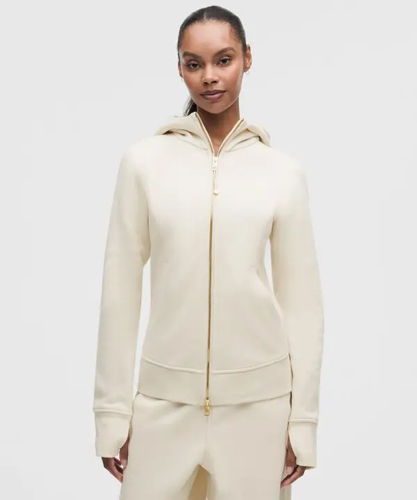 Lululemon Scuba Evolve Classic Full-zip Hoodie - Light Ivory/gold