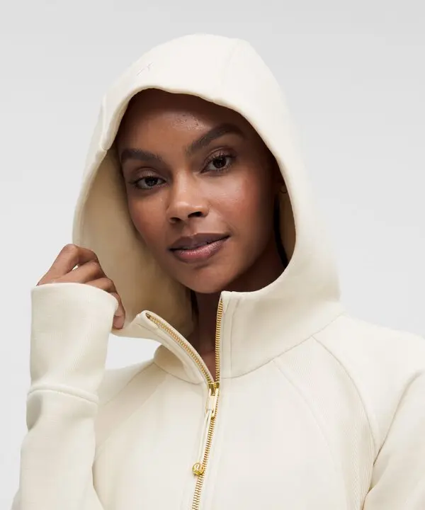 Lululemon Scuba Evolve Classic Full-zip Hoodie - Light Ivory/gold