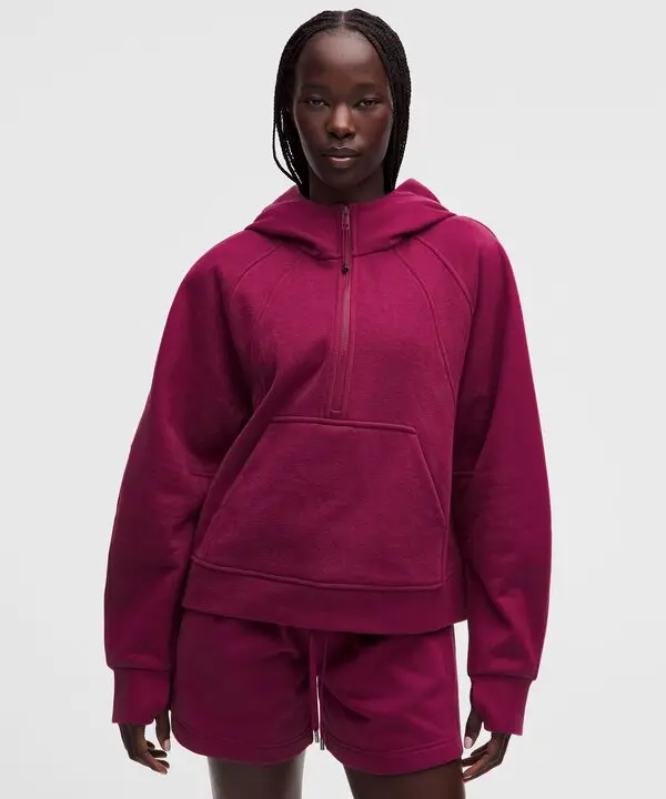 Lululemon Scuba Evolve Half-zip Hoodie - Raspberry Rave/raspberry Rave