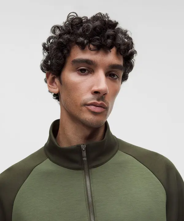 Lululemon Smooth Spacer Half Zip Track Jacket - Sassy Sage/deep Forest