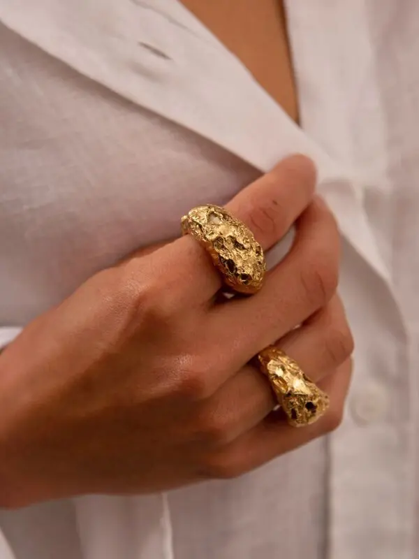 PAOLA SIGHINOLFI 18k -plated Pewter Sculptural Ring