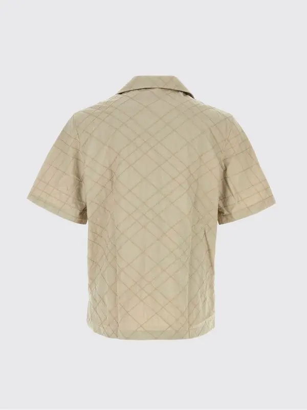 Burberry Short-sleeved Cotton Shirt With A Cuban Collar And Patch Pocket