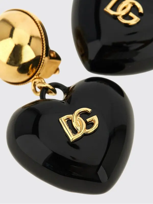 Dolce & Gabbana Heart-shaped Clip-on Earrings With Dg Monogram