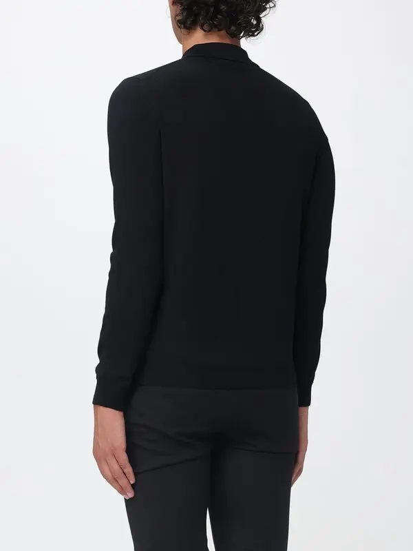 ZANONE Long-sleeved Knit Wool Polo With Three-button Placket