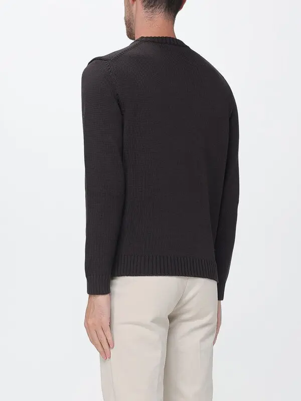 ZANONE Slim Fit Crewneck Jumper In Pure Virgin Wool - Ebony