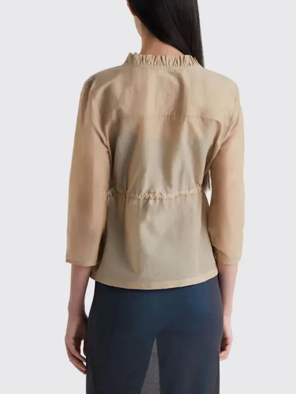 Paloma Wool Silk Blend Cropped Jacket With Drawstring Waist