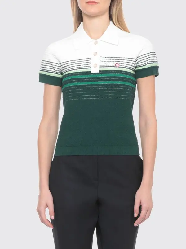 Casablanca Striped Cotton-knit Slim Fit Polo