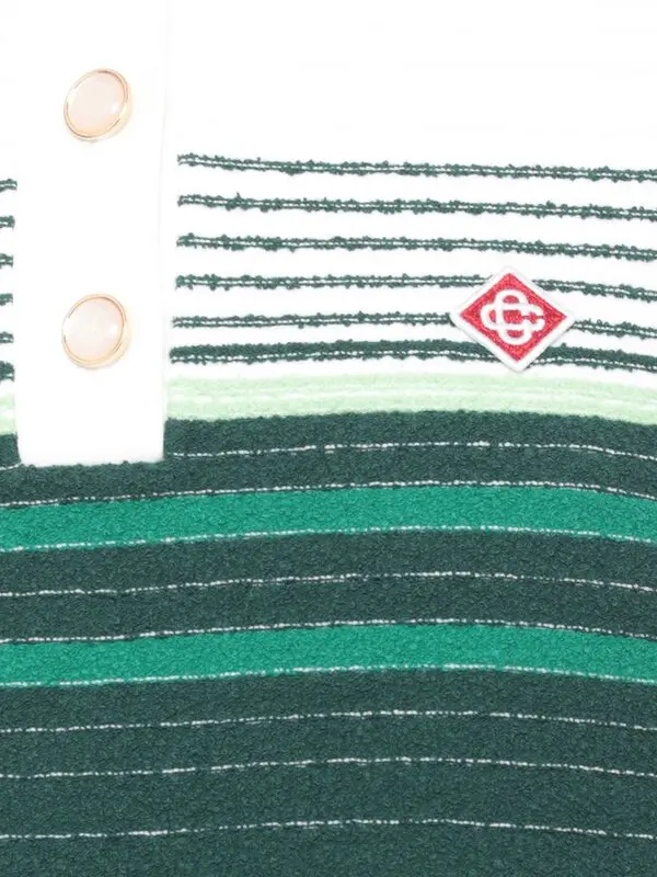 Casablanca Striped Cotton-knit Slim Fit Polo