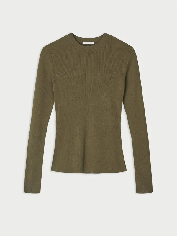 BY MALENE BIRGER Mariella Ribbed Wool-silk Sweater - Hunt