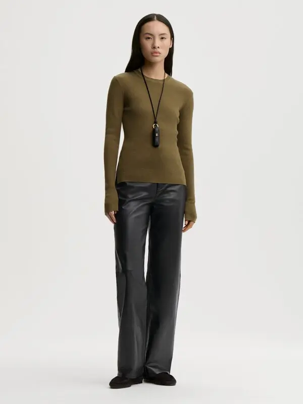 BY MALENE BIRGER Mariella Ribbed Wool-silk Sweater - Hunt