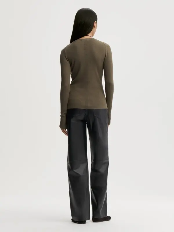 BY MALENE BIRGER Mariella Ribbed Wool-silk Sweater - Hunt