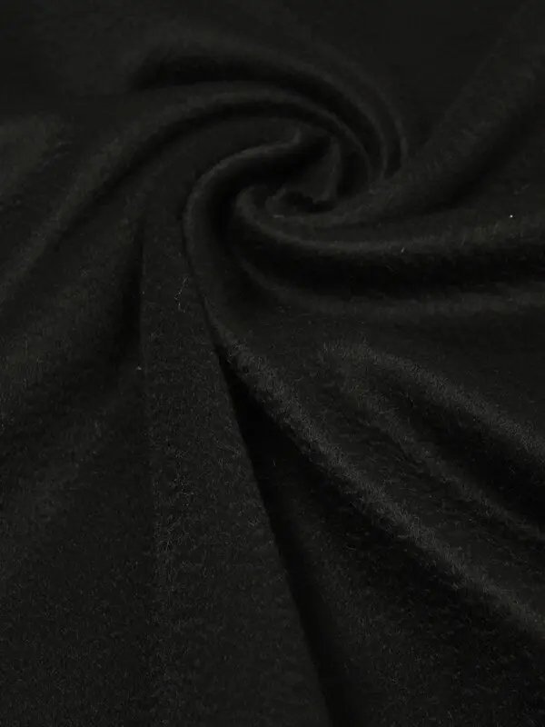 Max Mara Baci Pure Cashmere Scarf With Embroidered Logo And Fringes - Black