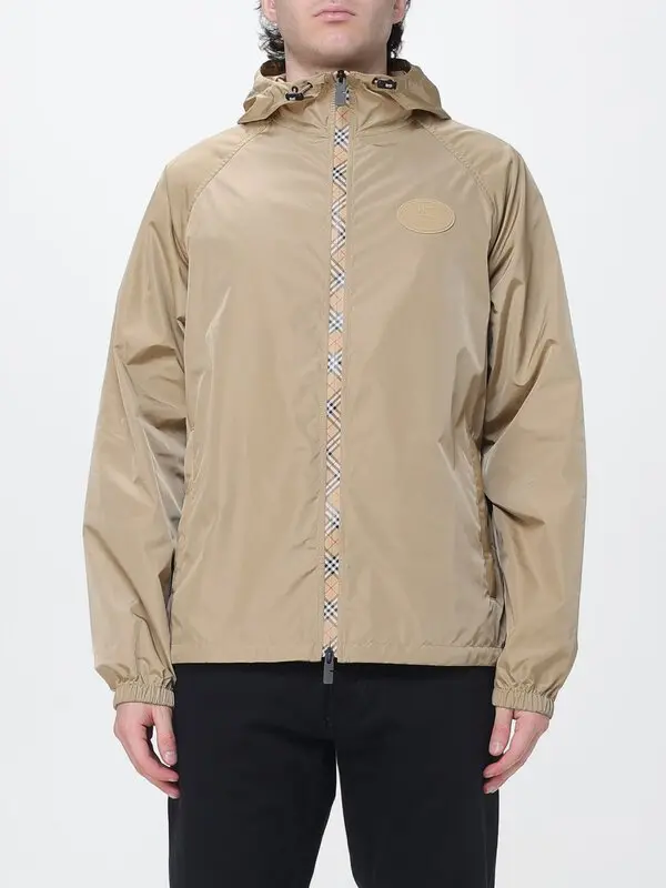 Burberry Relaxed Fit Hooded Nylon Windbreaker With Ekd Logo