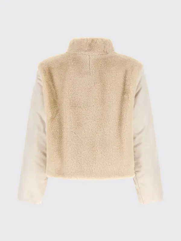 Herno High Neck Faux Fur Jacket With Concealed Closure