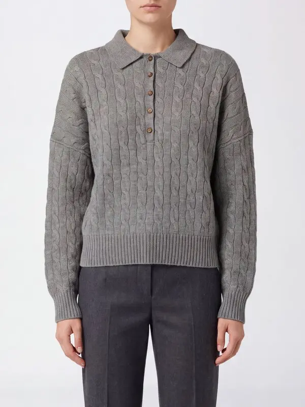 Polo Ralph Lauren Cable Knit Polo Shirt - Grey