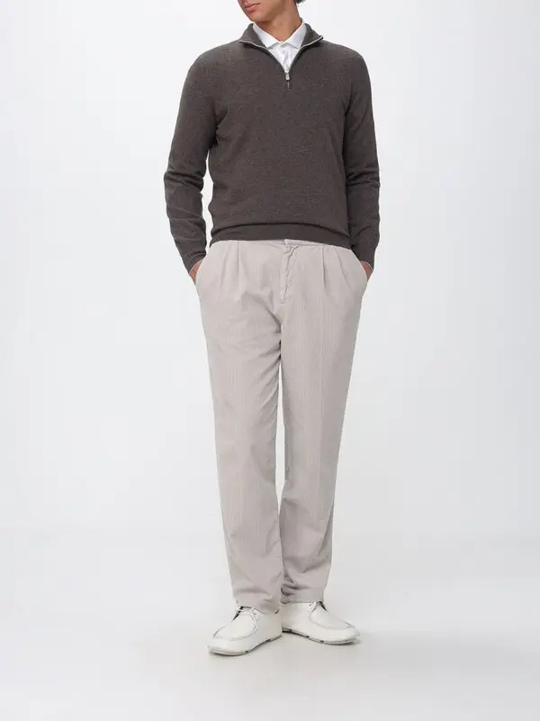 Brunello Cucinelli Slim Fit Half-zip Cashmere Turtleneck - Brown
