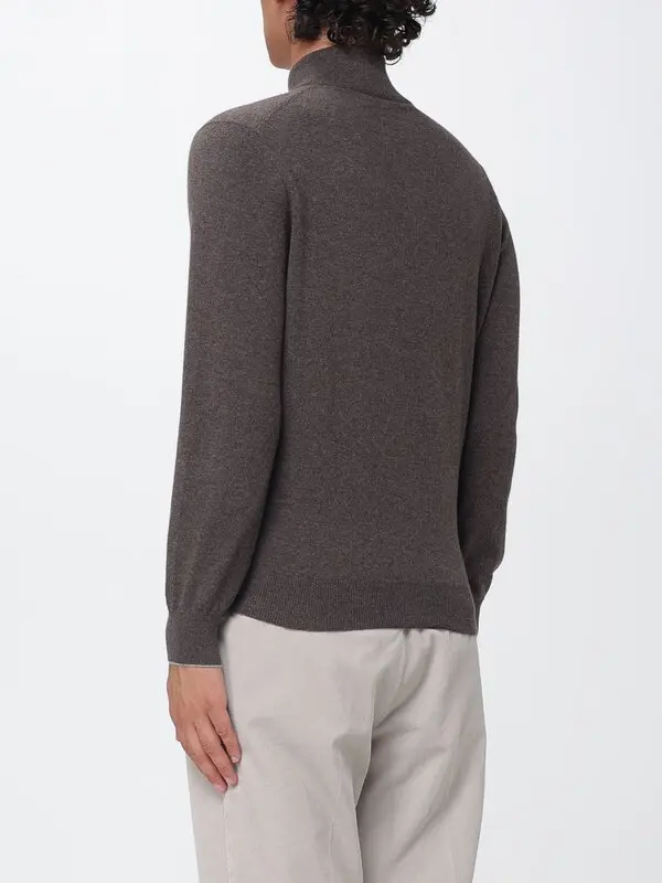 Brunello Cucinelli Slim Fit Half-zip Cashmere Turtleneck - Brown