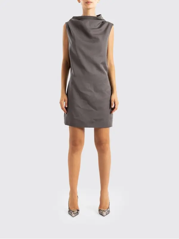 Khaite Astor Draped Sleeveless Virgin Wool Mini Dress
