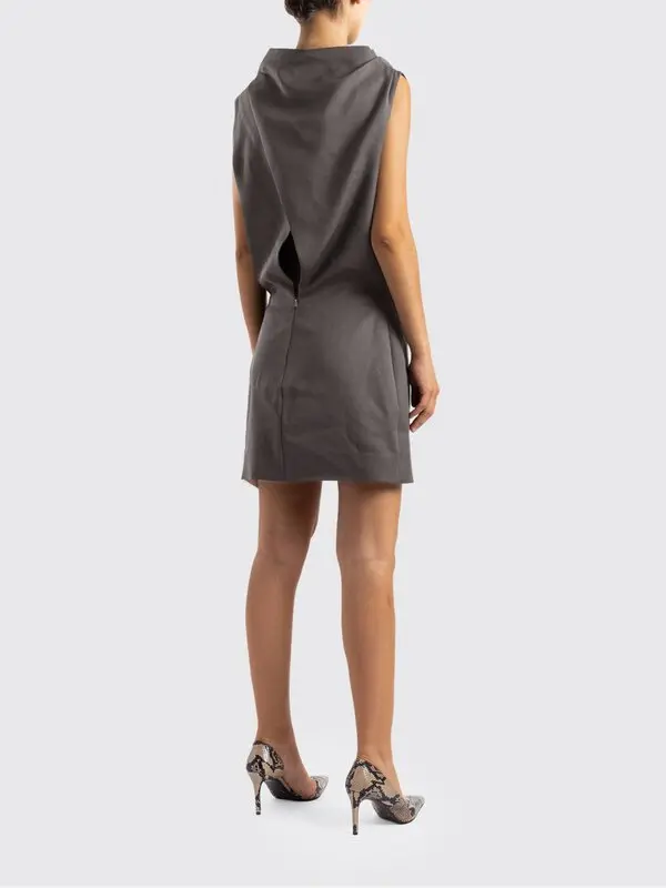 Khaite Astor Draped Sleeveless Virgin Wool Mini Dress