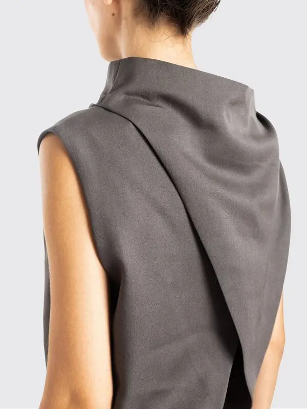 Khaite Astor Draped Sleeveless Virgin Wool Mini Dress