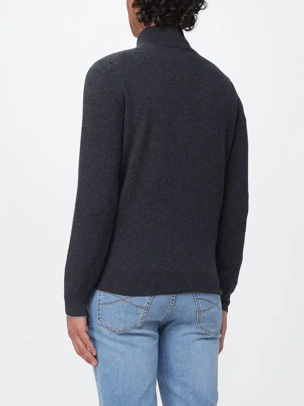 Brunello Cucinelli Slim Fit Zip-up Cashmere Turtleneck Cardigan - Grey