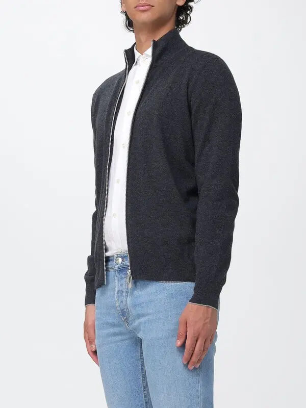 Brunello Cucinelli Slim Fit Zip-up Cashmere Turtleneck Cardigan - Grey
