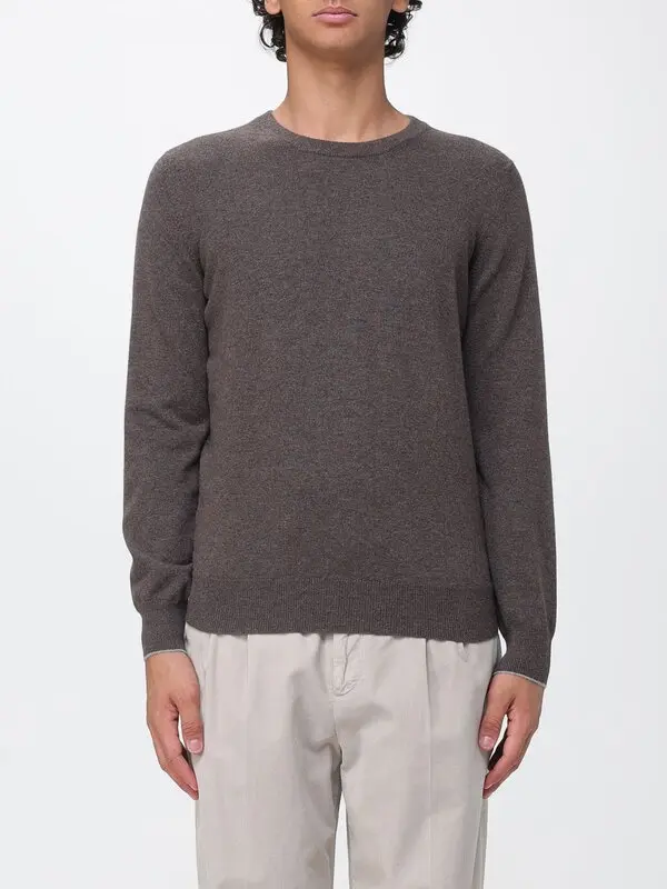 Brunello Cucinelli Crewneck Cashmere Jumper With Ribbed Trims - Brown