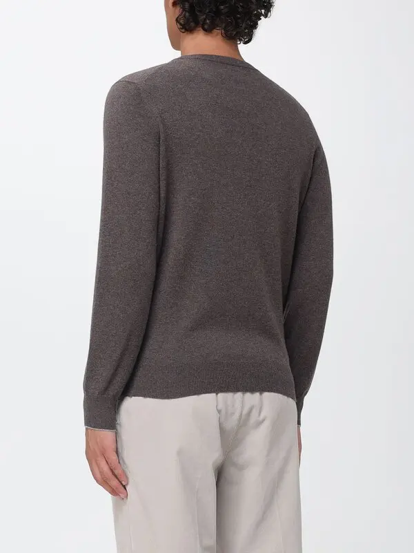 Brunello Cucinelli Crewneck Cashmere Jumper With Ribbed Trims - Brown