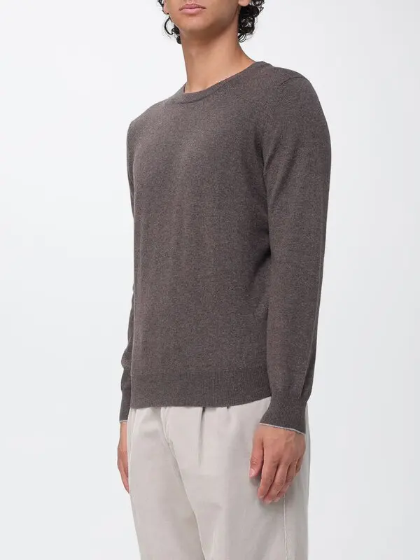 Brunello Cucinelli Crewneck Cashmere Jumper With Ribbed Trims - Brown