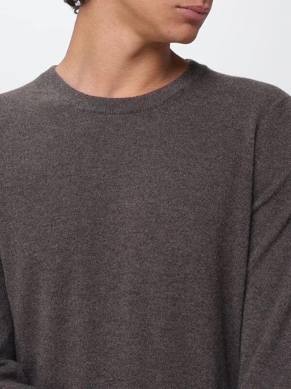 Brunello Cucinelli Crewneck Cashmere Jumper With Ribbed Trims - Brown
