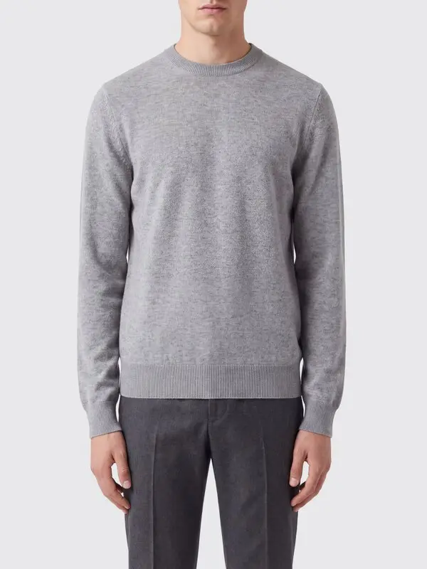 Brunello Cucinelli Crewneck Cashmere Jumper With Ribbed Trims - Grey 3