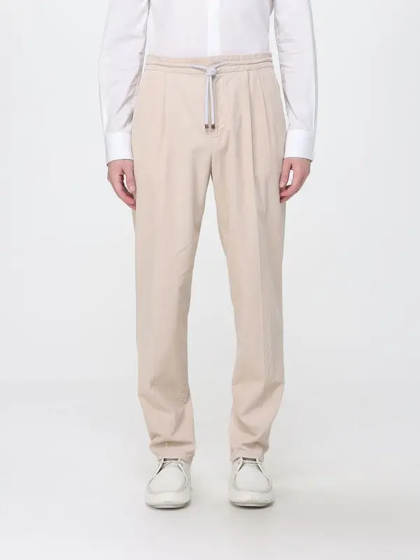 Brunello Cucinelli Velvet Drawstring Jogger Trousers - Beige