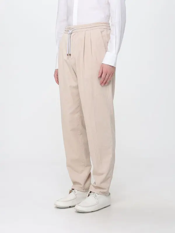 Brunello Cucinelli Velvet Drawstring Jogger Trousers - Beige