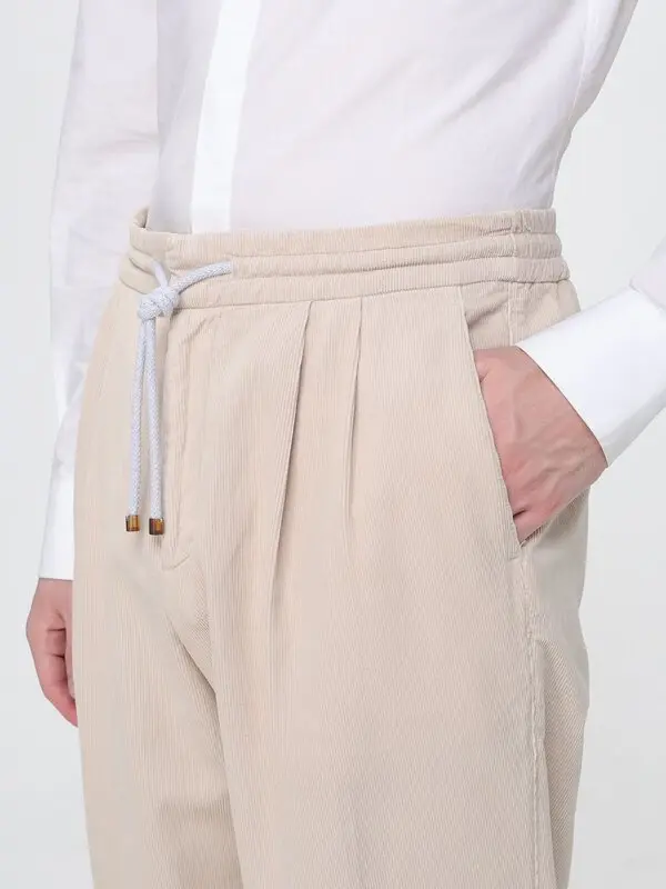 Brunello Cucinelli Velvet Drawstring Jogger Trousers - Beige