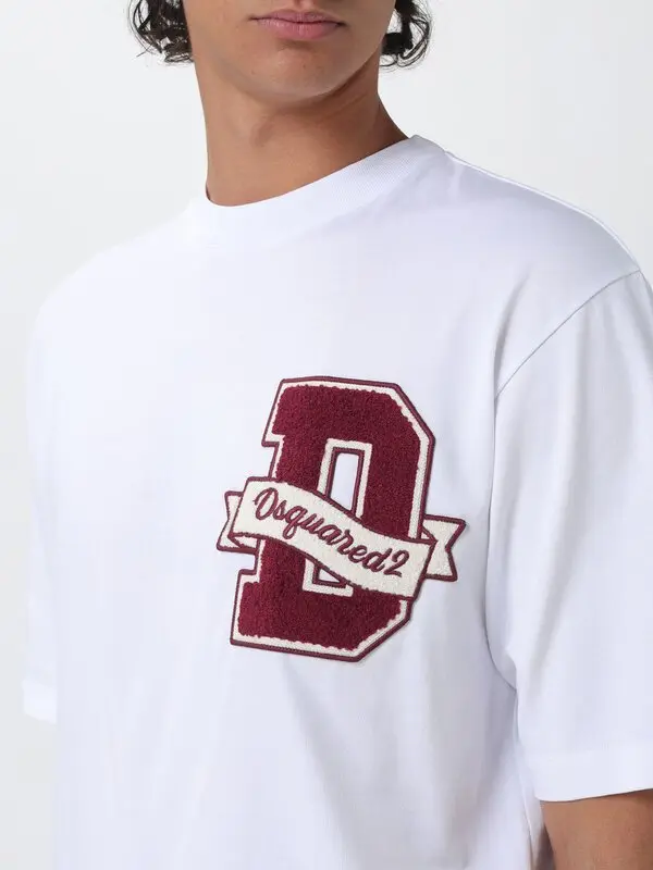Dsquared2 Cotton T-shirt With Embroidered Logo And Dropped Shoulders