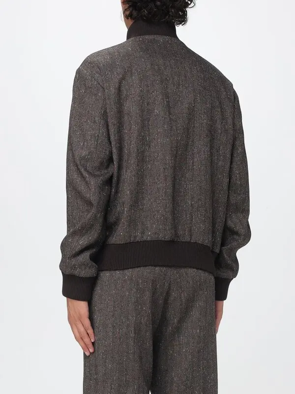 Dsquared2 Chevron Wool-blend Bomber Jacket With Turtleneck Collar