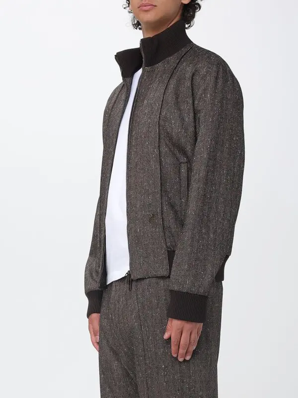 Dsquared2 Chevron Wool-blend Bomber Jacket With Turtleneck Collar