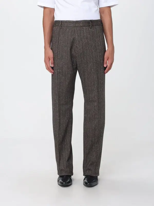 Dsquared2 Chevron Wool-blend Wide-leg Tailored Trousers