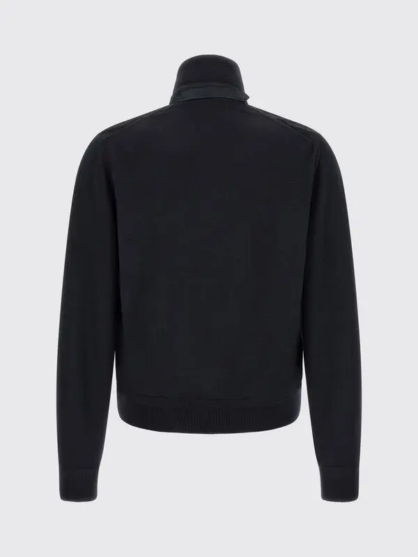 TOM FORD Suede And Knit Zip-up Cardigan - Blue