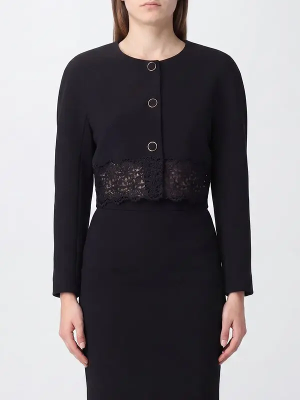 Chloé Cropped Wool Jacket With Lace Embroidery