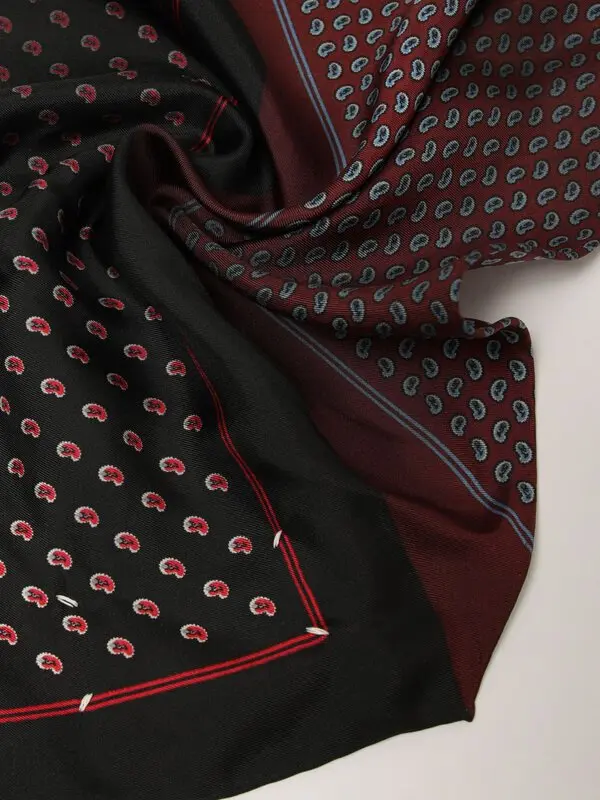 MAISON MARGIELA Pure Silk Scarf With Paisley And Abstract Print - Multicolor
