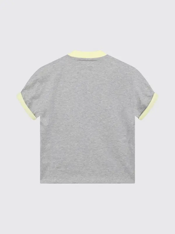 Versace Cotton T-shirt With Printed Logo And Contrast Trims - Grey