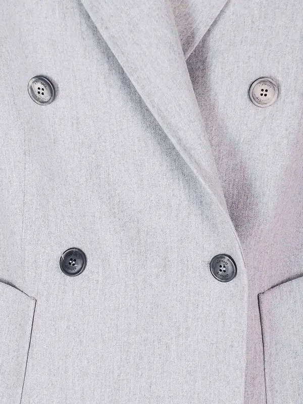 Eleventy Double-breasted Wool And Cashmere Blend Blazer With Peak Lapels