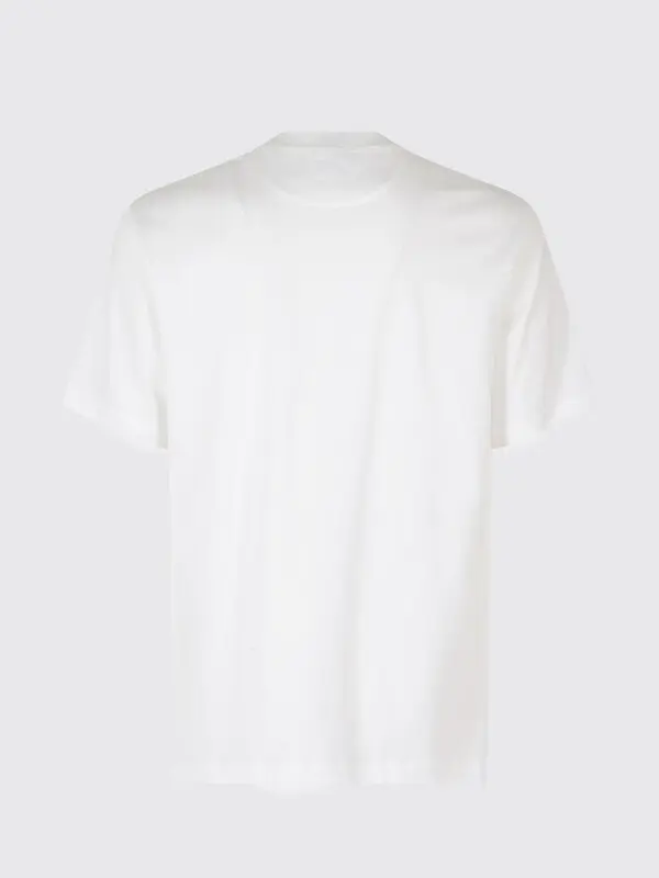 Eleventy Slim Fit Crewneck T-shirt In Pure Cotton With Tone-on-tone Logo - White
