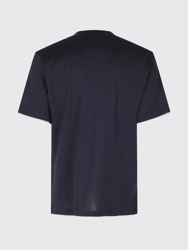 Eleventy Cotton Crew-neck T-shirt With Contrast Trims - Grey