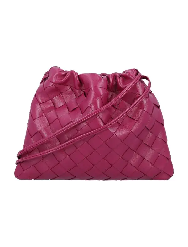Bottega Veneta Mini Intrecciato Leather Dustbag With Drawstring & Gold-tone Hardware