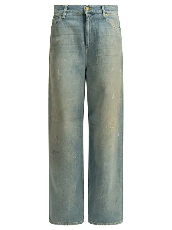 GOLDEN GOOSE Melody Boyfriend Wide-leg Jeans - Light Blue